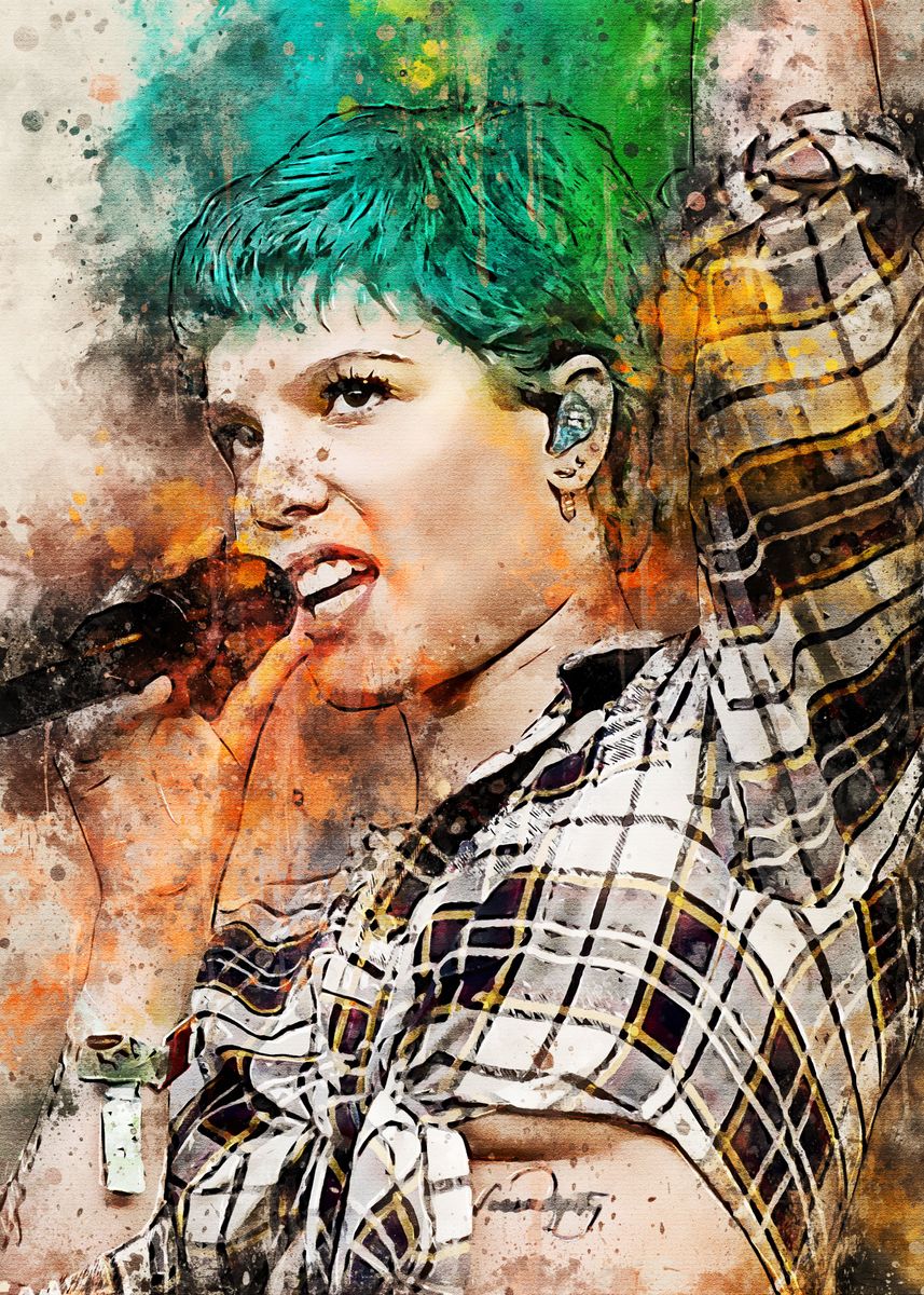 'Halsey' Poster, picture, metal print, paint by Morgan Moorhead | Displate