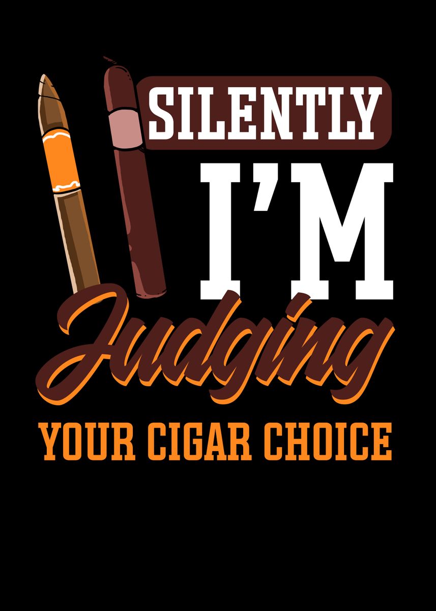 'Funny Cigar Smoker Whisky ' Poster, picture, metal print, paint by ...