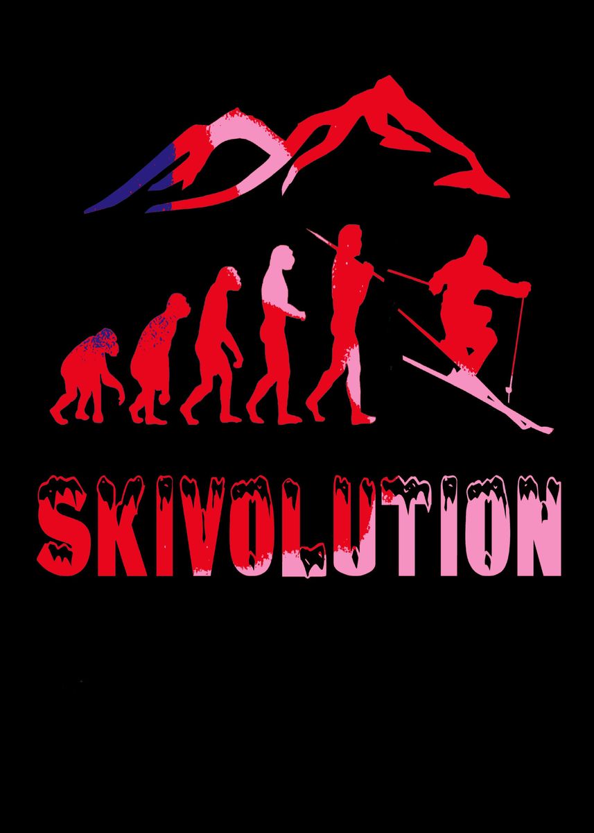'Ski evolution skier snow' Poster by sytacdesign | Displate