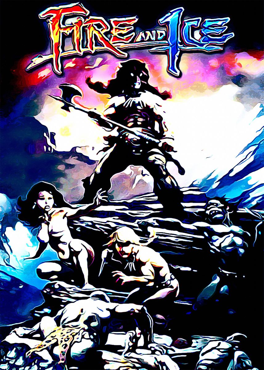 'Fire and Ice' Poster, picture, metal print, paint by Kaye Luca | Displate