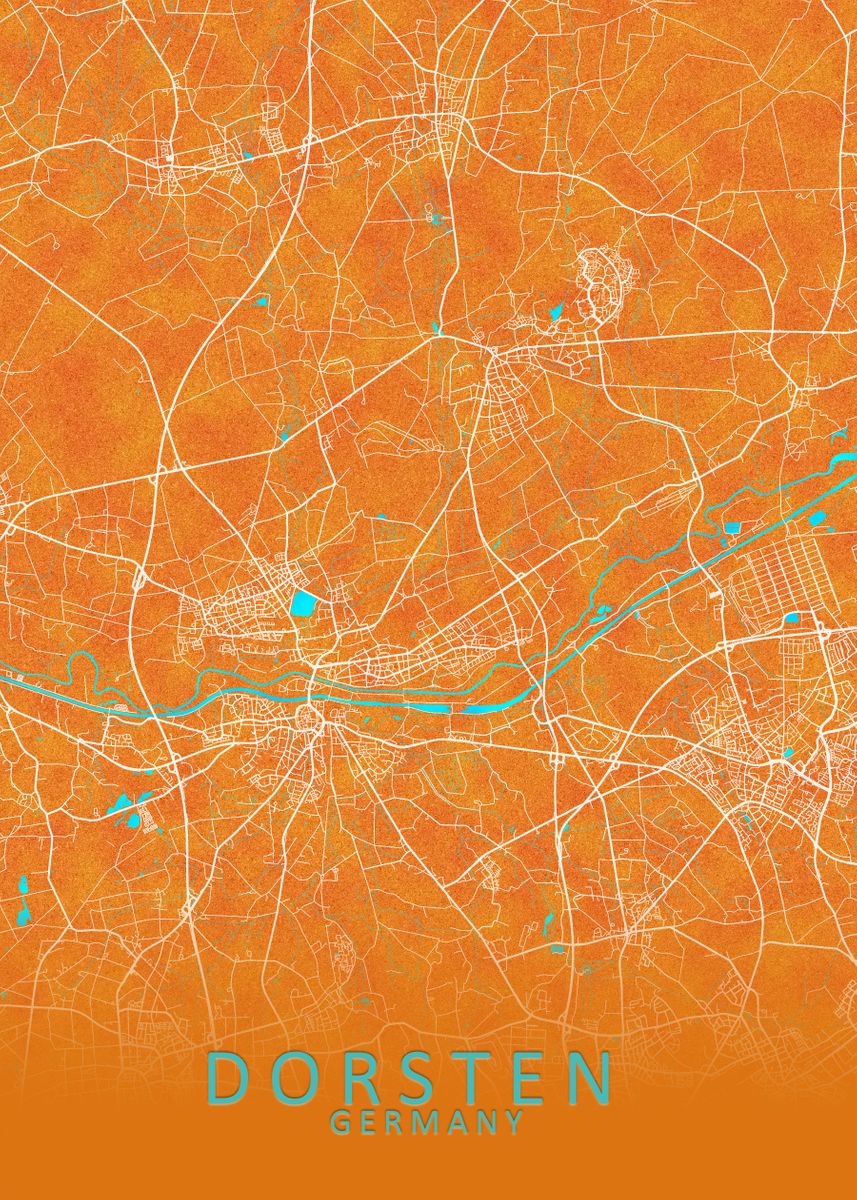 'Dorsten Germany' Poster, picture, metal print, paint by City Map Art ...