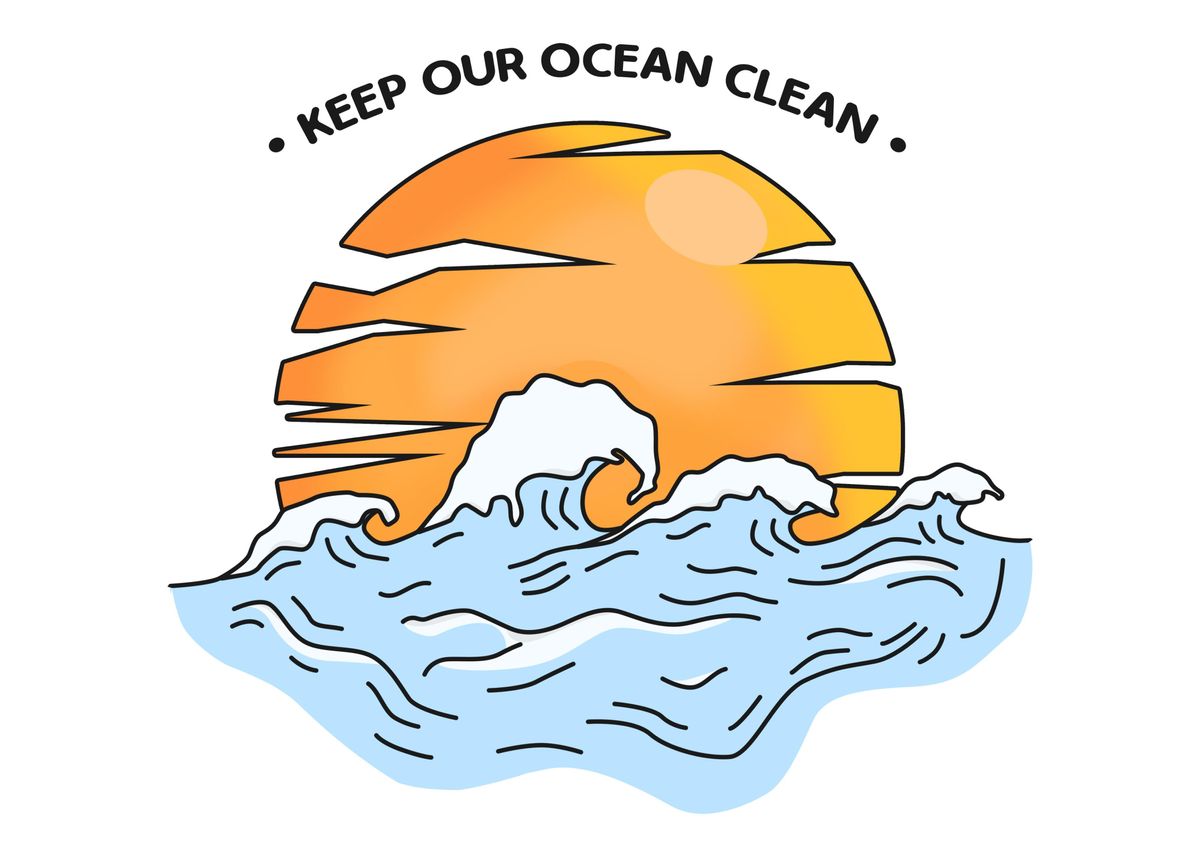 'Sunset on the clean ocean' Poster by TheSpezialBrand | Displate