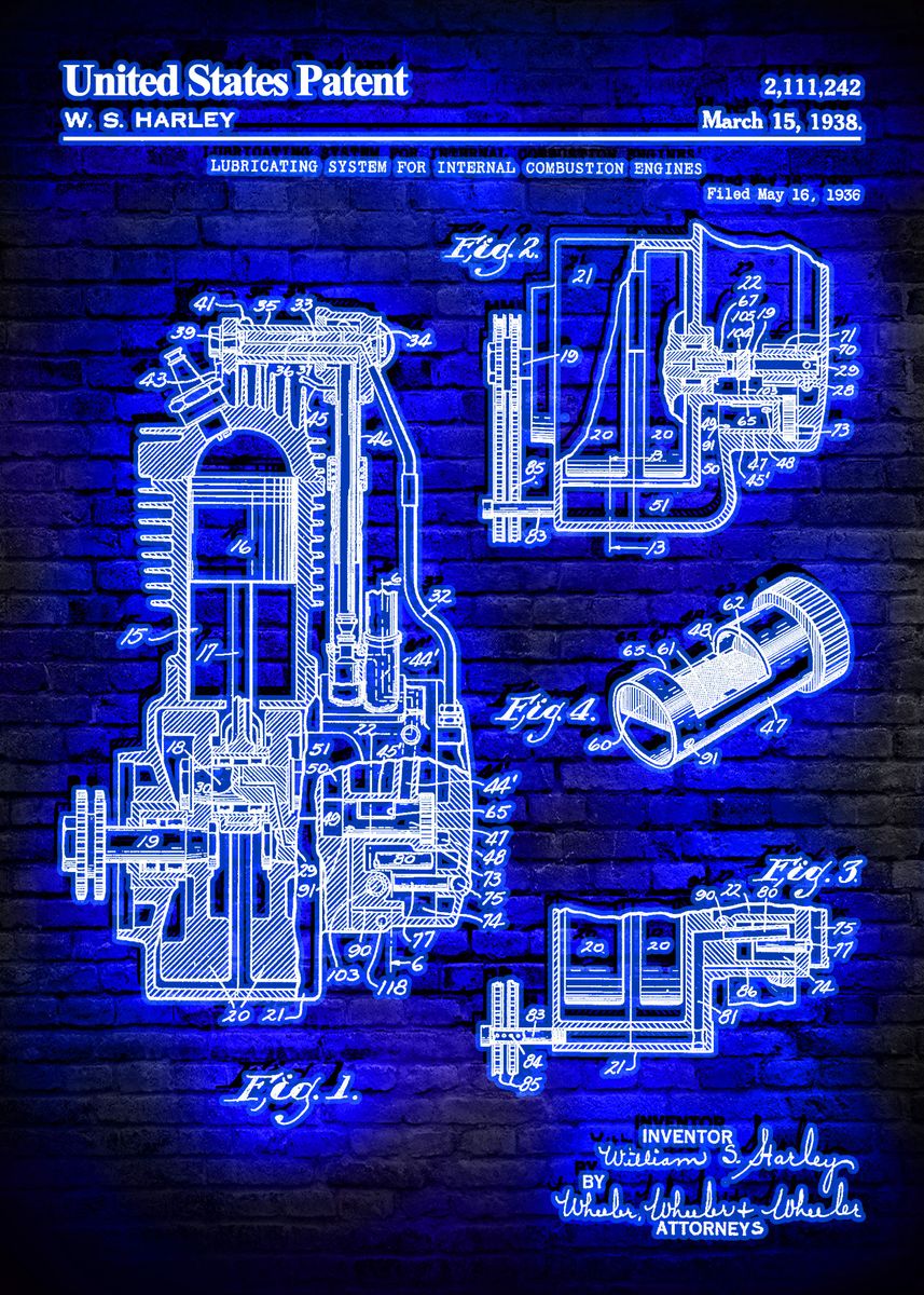 '1938 engine' Poster by Project X | Displate