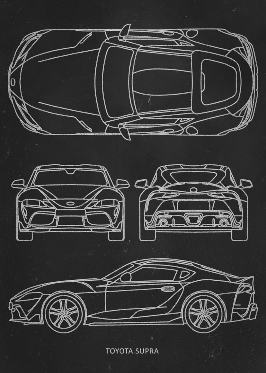 'Supra Mk 5' Poster, picture, metal print, paint by City Map Art Prints ...