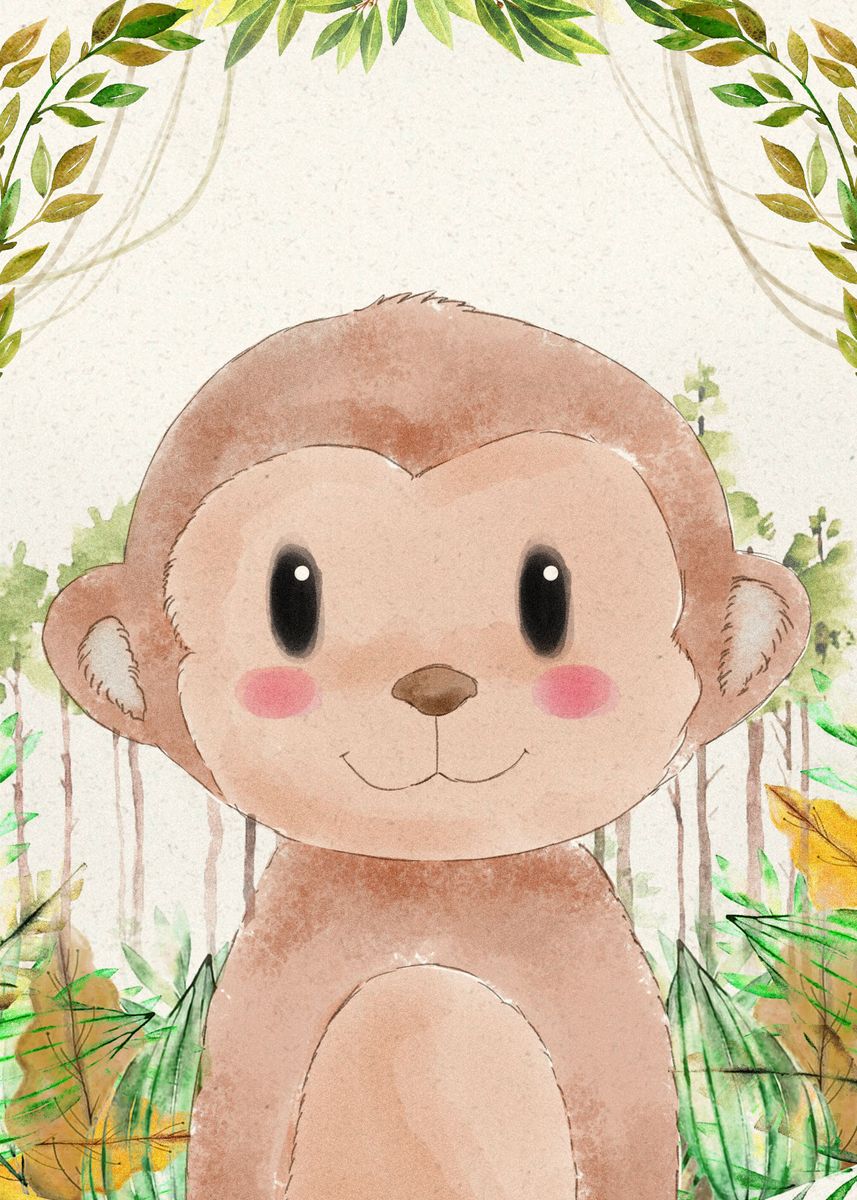 'Monkey Jungle Poster' Poster by Giovanni Poccatutte | Displate