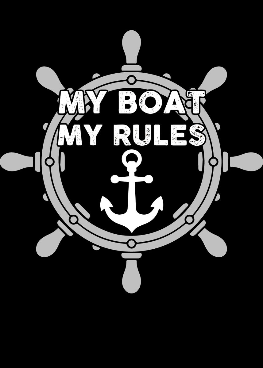 'Boat Captain Boater' Poster, picture, metal print, paint by Alexander ...