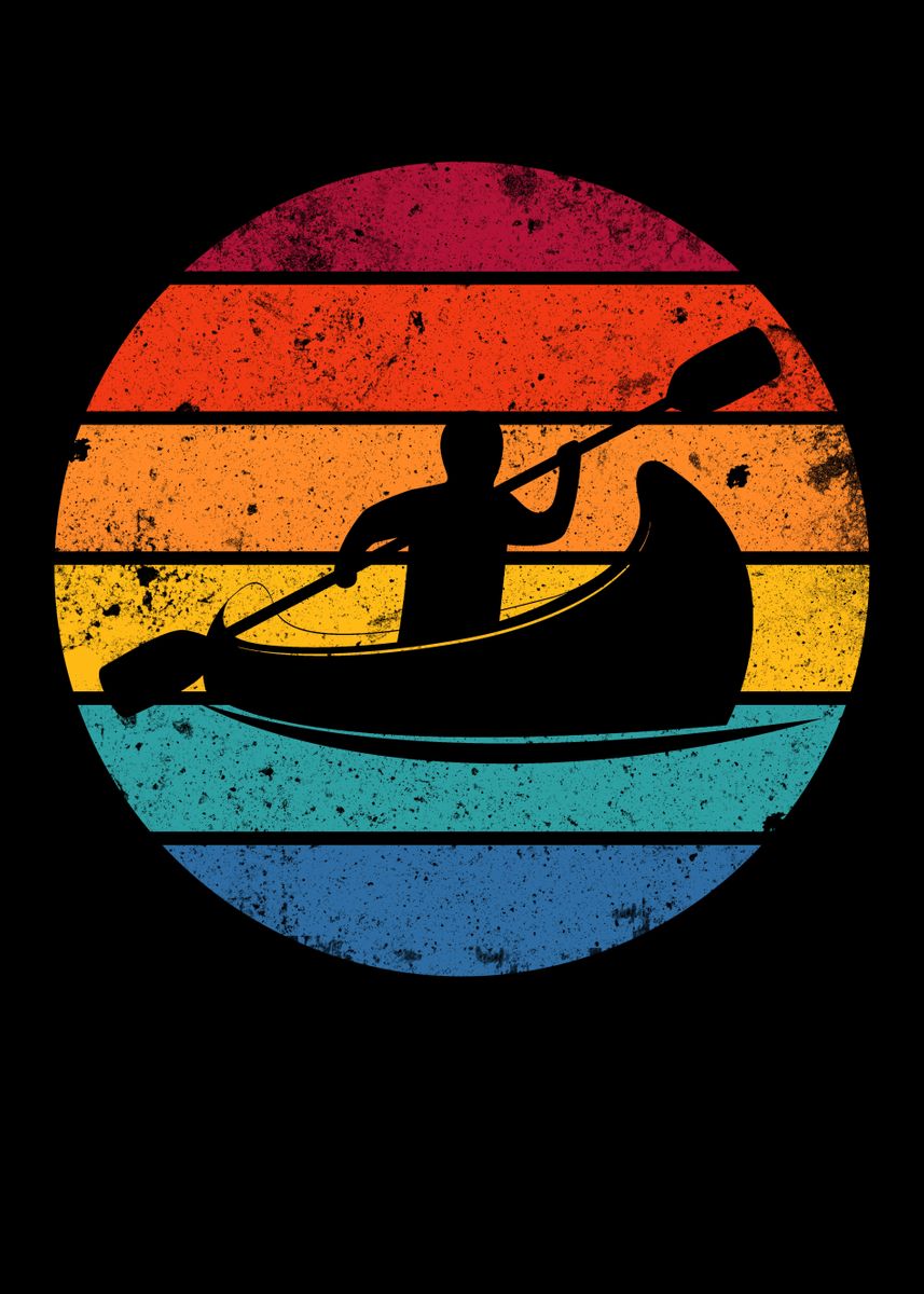 'Canoeing retro Design' Poster, picture, metal print, paint by Foxxy ...