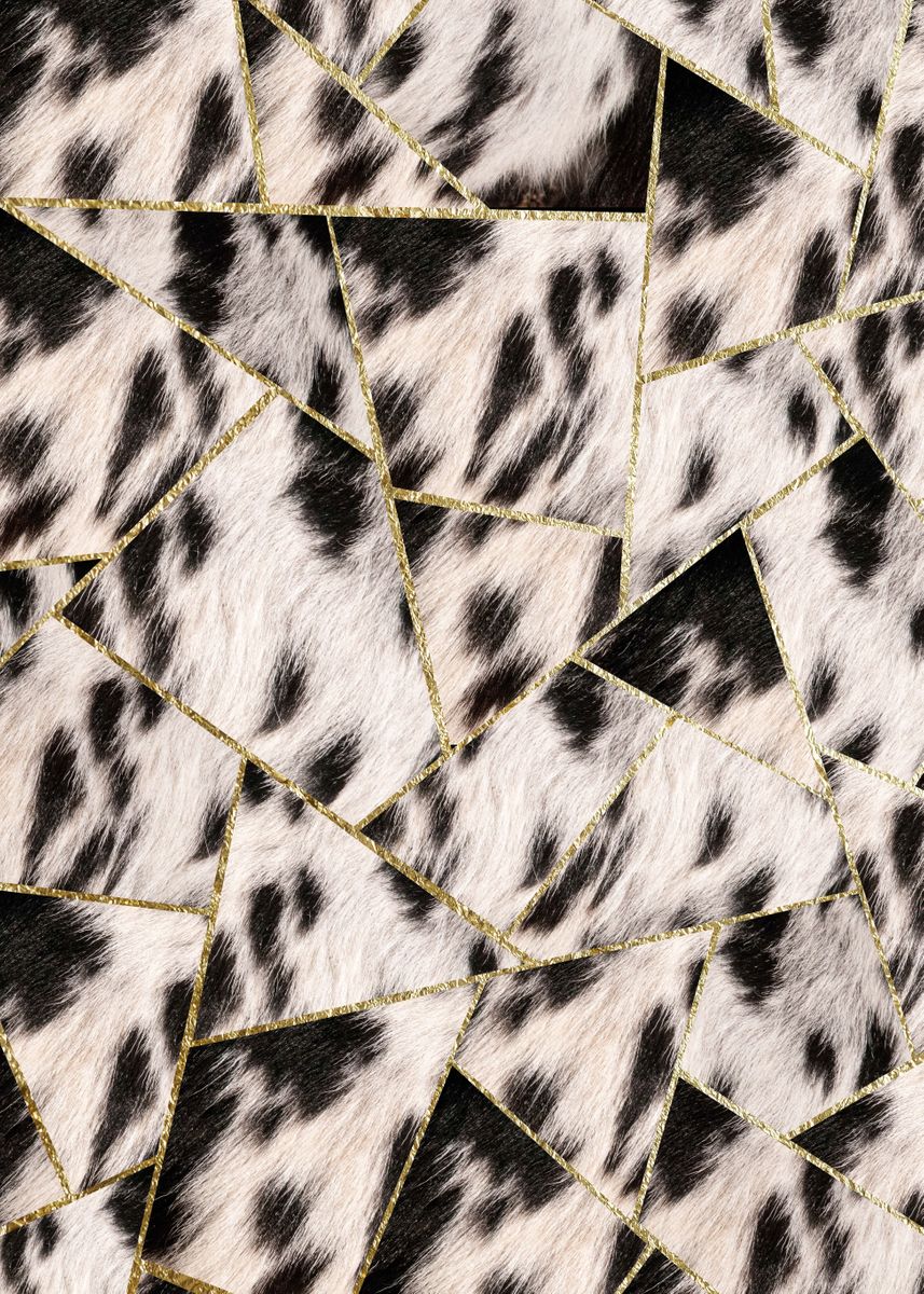 'Animal Fur Gold Geo Glam 1' Poster, picture, metal print, paint by ...