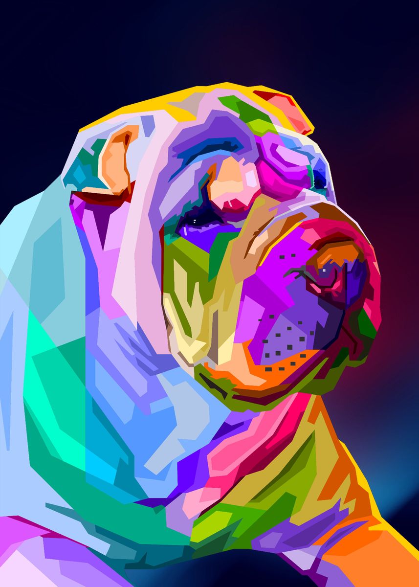 'Dog Colorful Animal Pet' Poster by Max Ronn | Displate