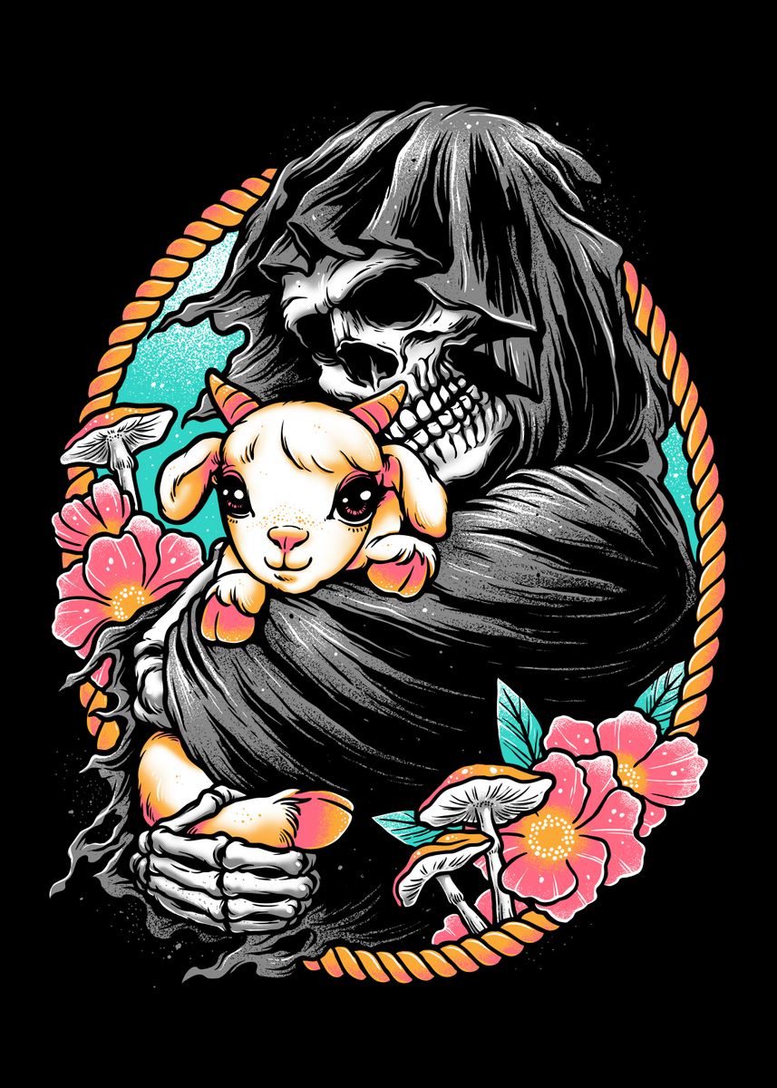 'Death Embracing Life' Poster, picture, metal print, paint by ...