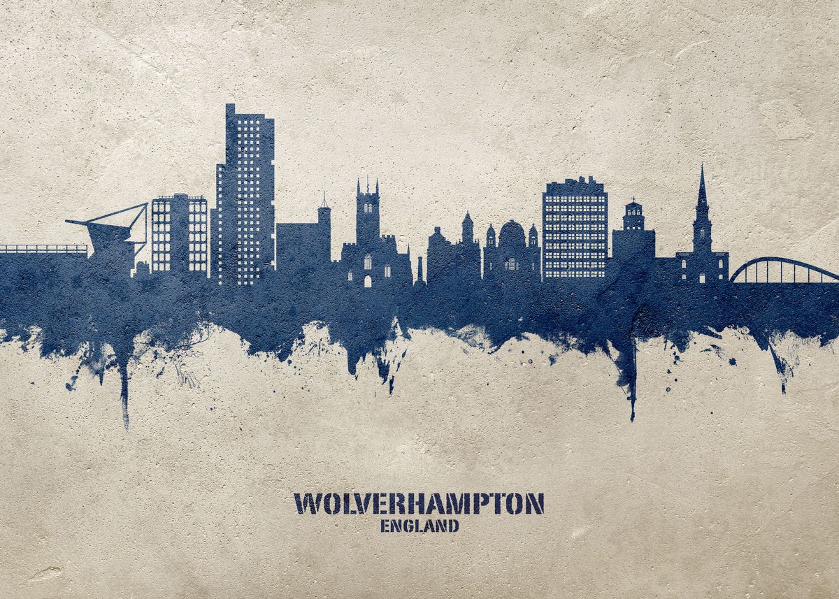 'Wolverhampton Skyline' Poster by Michael Tompsett | Displate