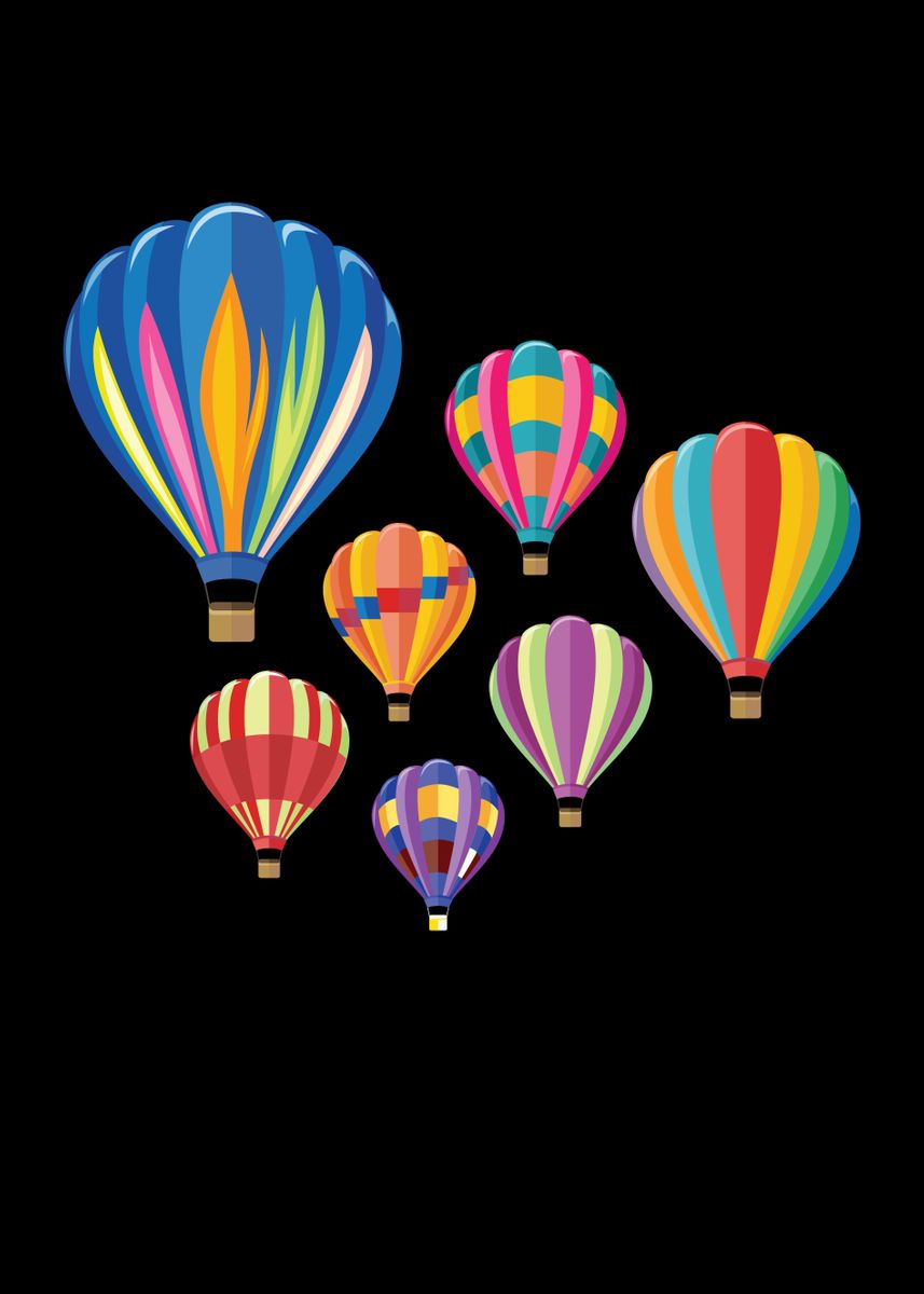 'Hot Air Balloon Balloning' Poster, picture, metal print, paint by ...