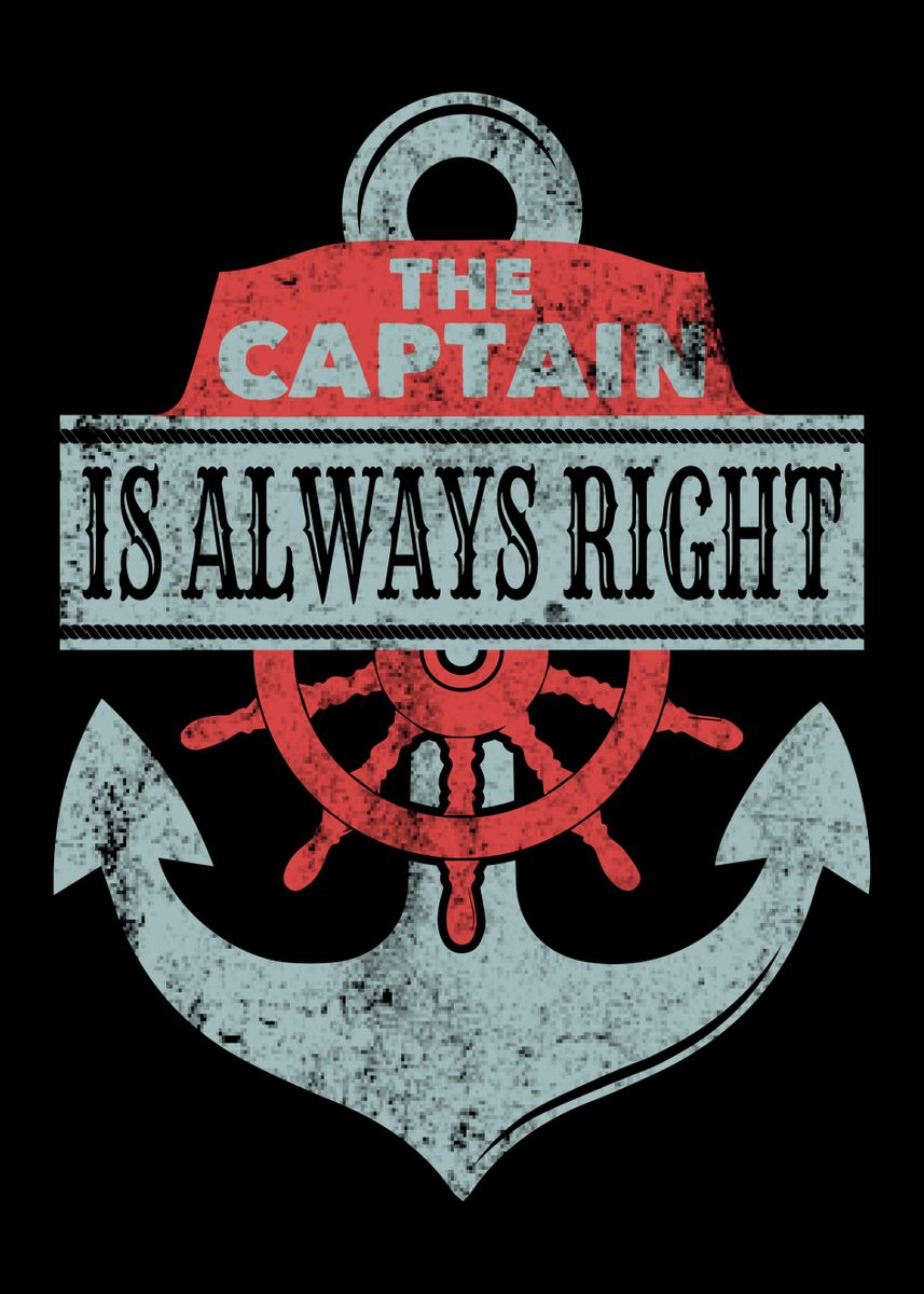 'Boat Captain Boater' Poster, picture, metal print, paint by Alexander ...