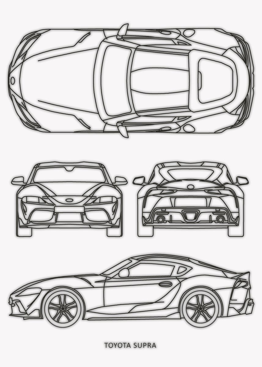 'GR Supra Mk 5' Poster, picture, metal print, paint by City Map Art ...