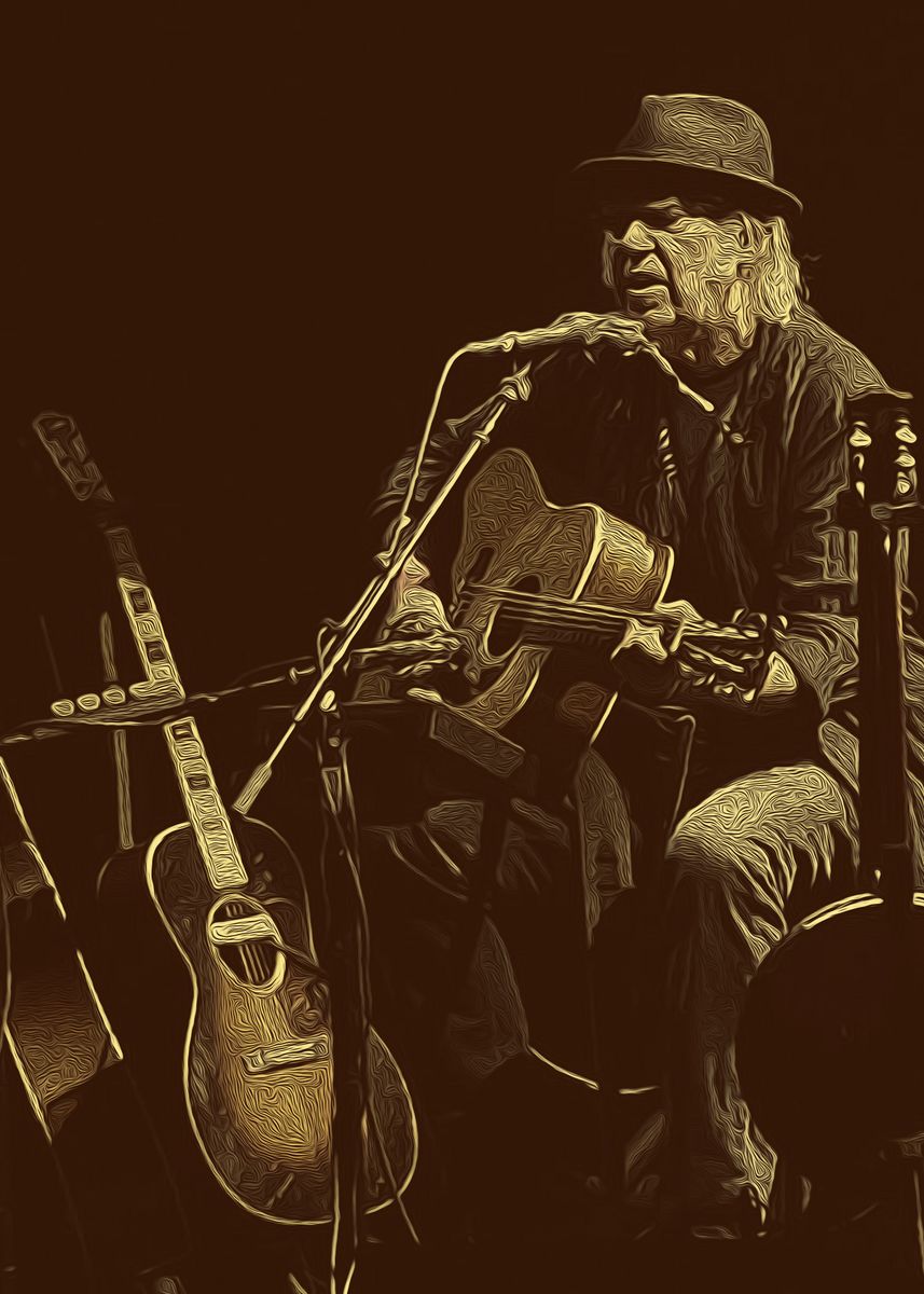 'Neil Young Retro Vintage 1' Poster by Oizy Production | Displate