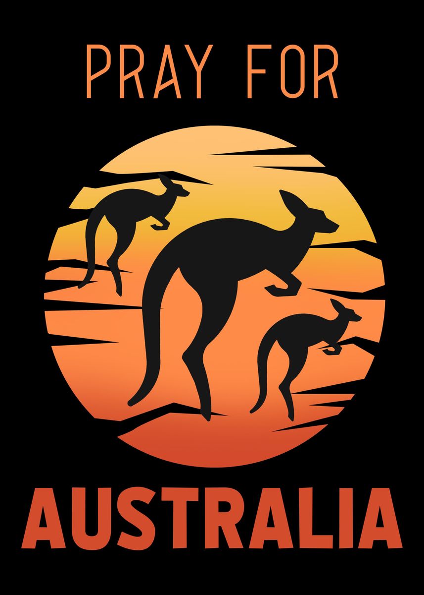 'Pray for Australia' Poster, picture, metal print, paint by ...