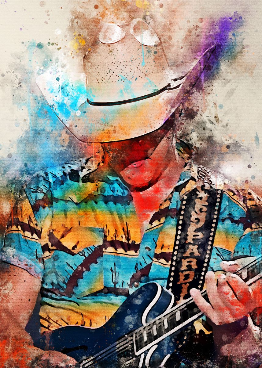 'Jon Pardi' Poster, picture, metal print, paint by Murray Oren | Displate