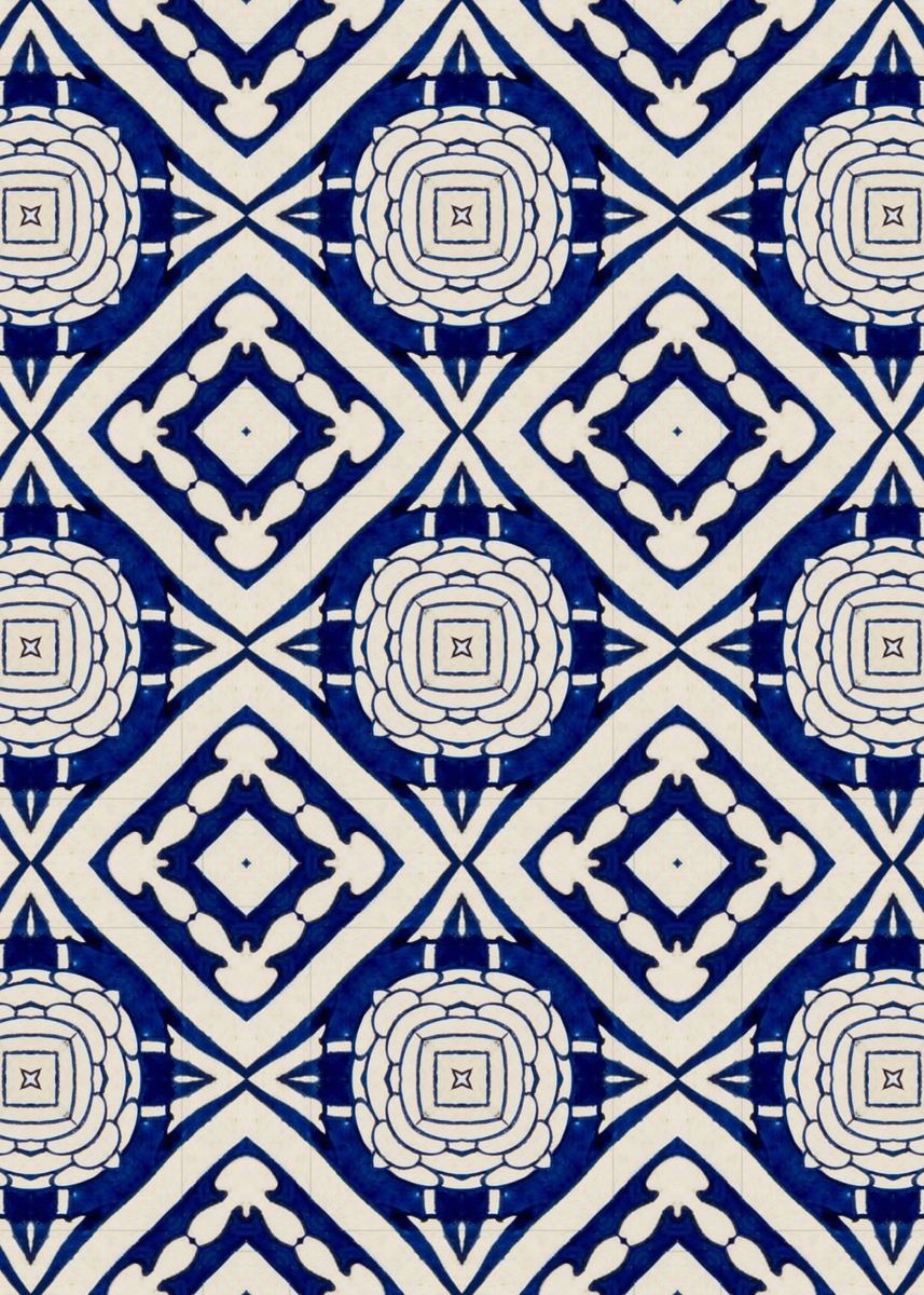 'Intense Blue Pattern 20' Poster, picture, metal print, paint by Aloke ...