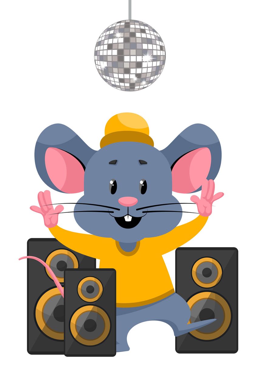 'Party Disco Mouse Music' Poster, picture, metal print, paint by Max ...