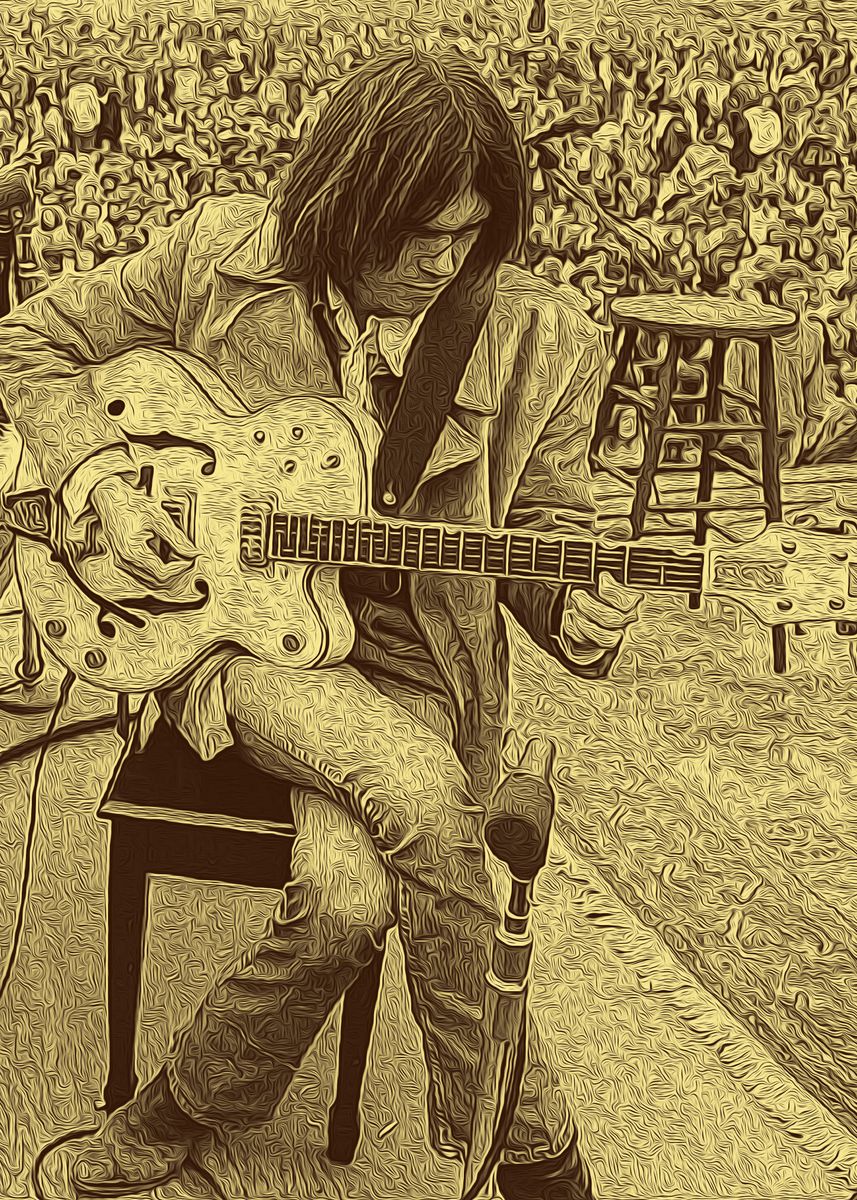 'Neil Young Retro Vintage 9' Poster, picture, metal print, paint by ...