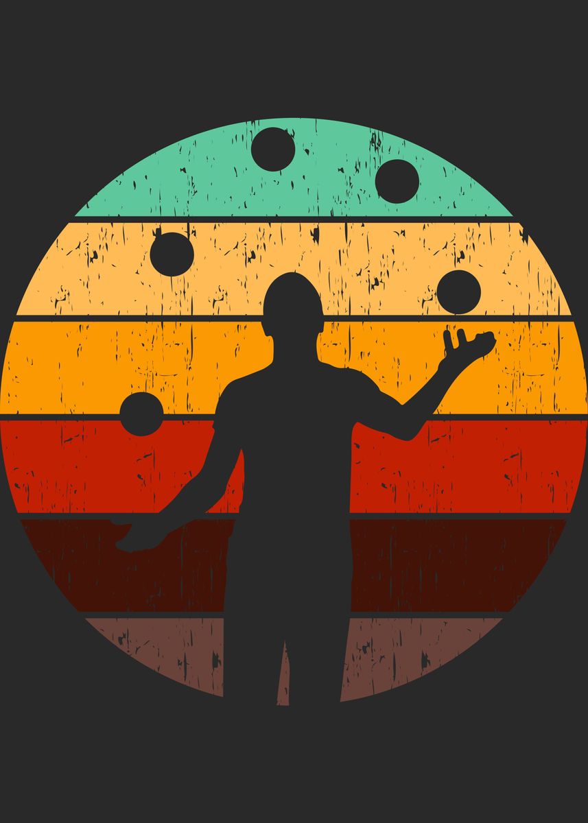 'Juggling Vintage Retro Jug' Poster, picture, metal print, paint by ...