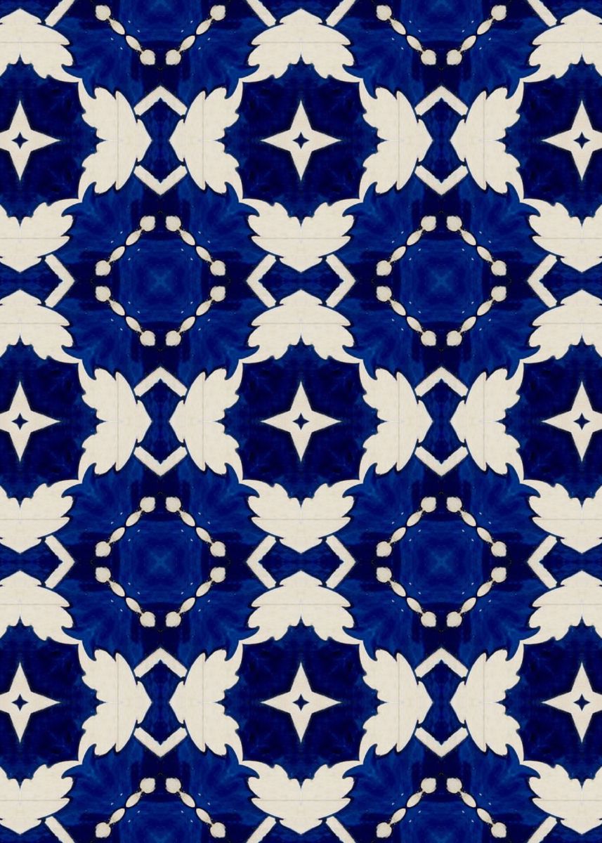 'Intense Blue Pattern 18' Poster, picture, metal print, paint by Aloke ...