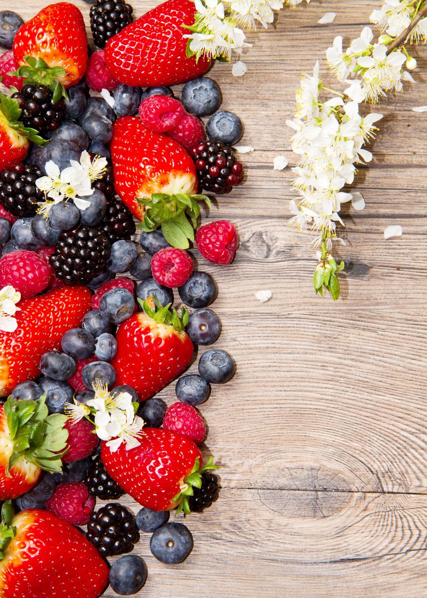 'group of fresh berry' Poster, picture, metal print, paint by Luca ...