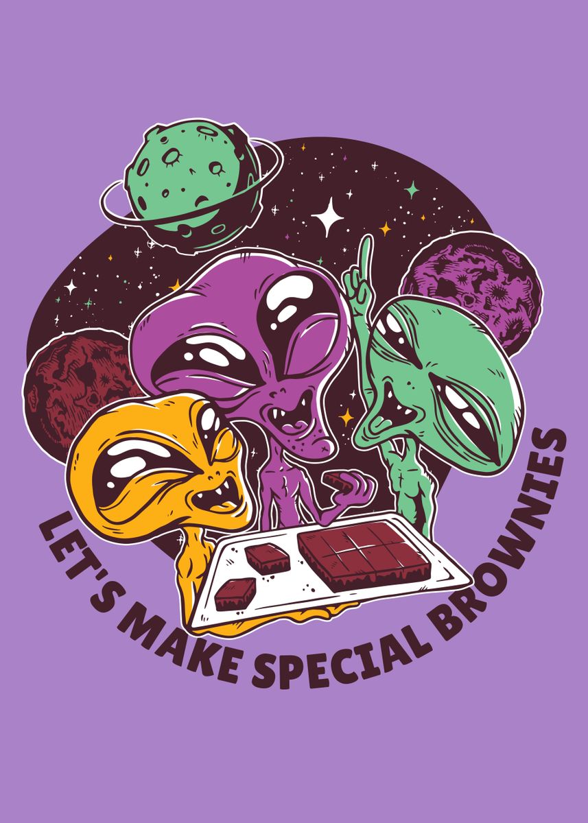 'Space Brownies' Poster, picture, metal print, paint by StonerPlates ...