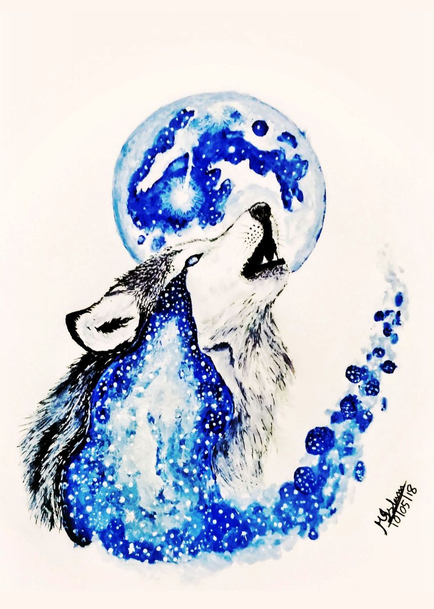 'Howling Moon' Poster by Mohaiminul Islam | Displate