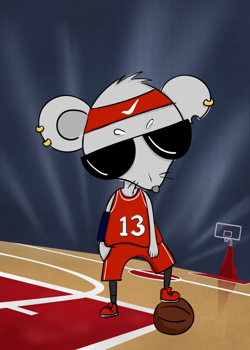 'Basketball Mouse Player ' Poster, picture, metal print, paint by Max ...