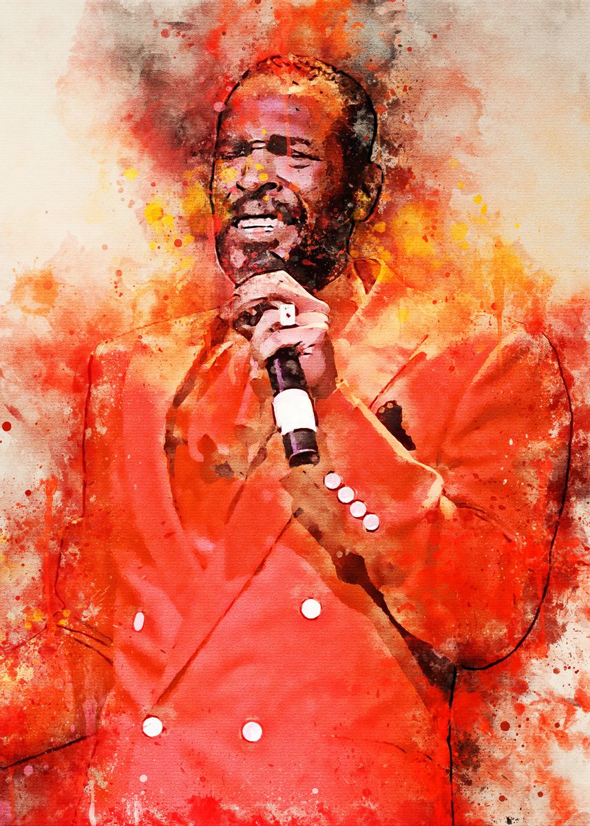 'Marvin Gaye' Poster, picture, metal print, paint by Murray Oren | Displate