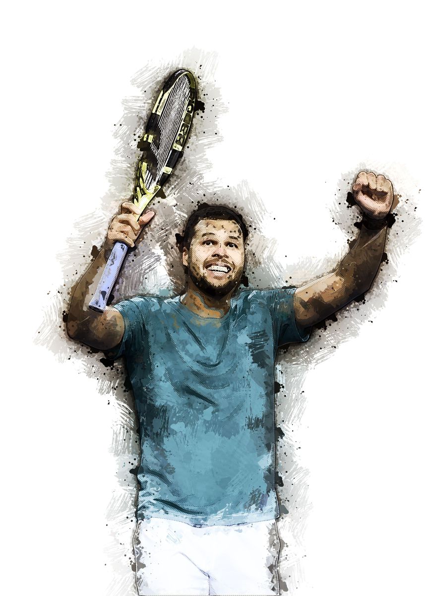 'Jo Wilfried Tsonga' Poster, picture, metal print, paint by VEC Group ...