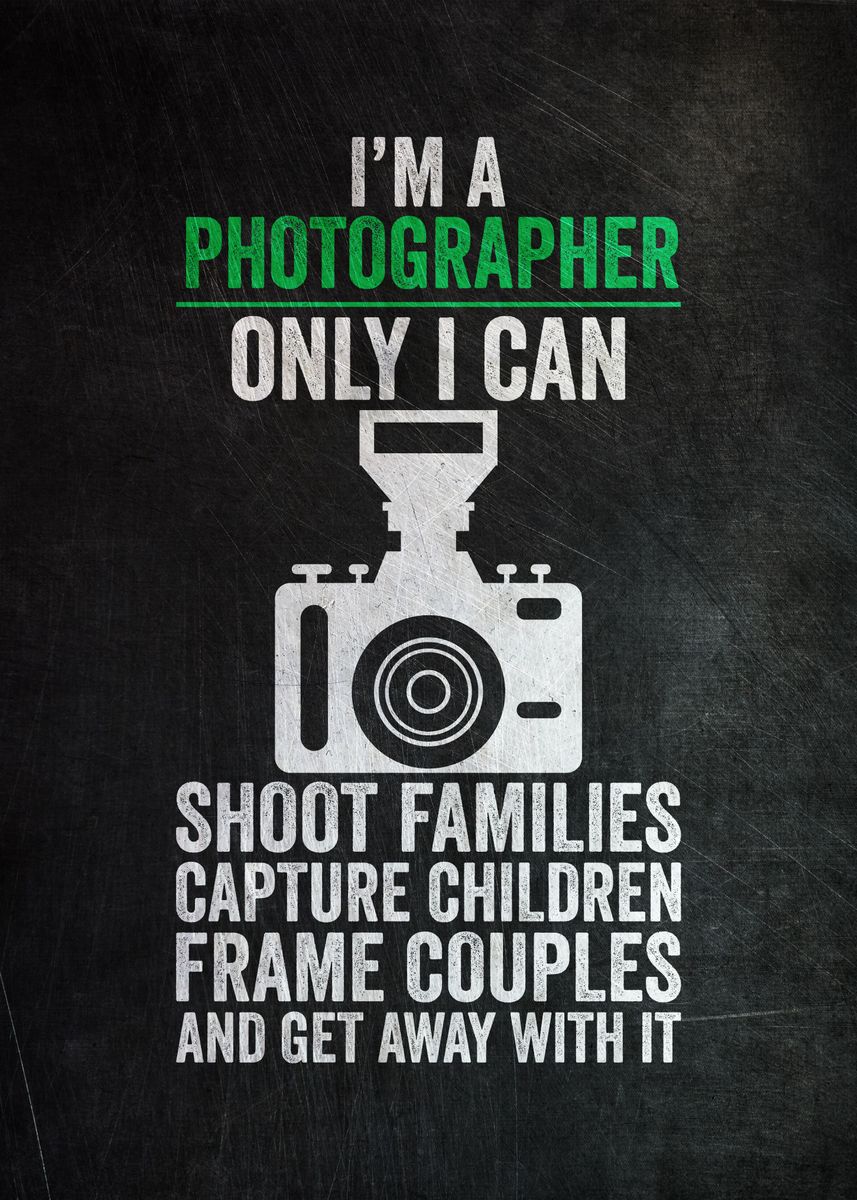 'Photographer Text Art' Poster by PosterWorld | Displate