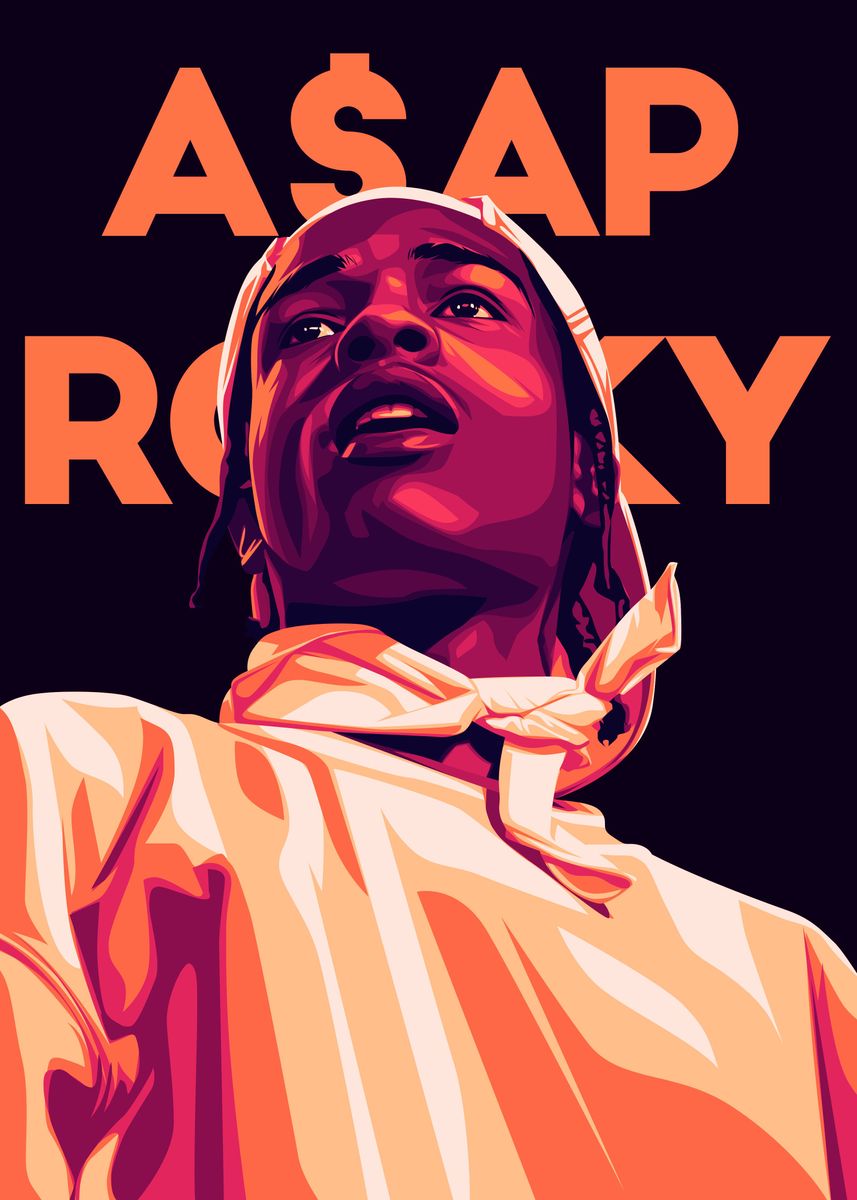 'ASAP Rocky' Poster, picture, metal print, paint by Athlehema by ...