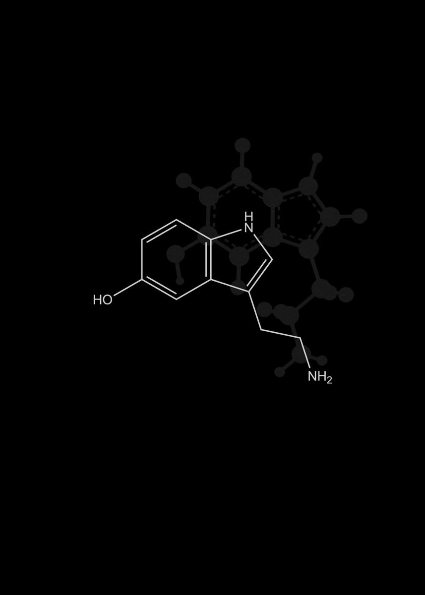 Serotonin Molecule Wallpaper