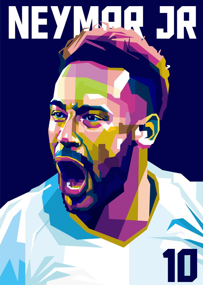 'Neymar JR' Poster, picture, metal print, paint by indocreativeart ...