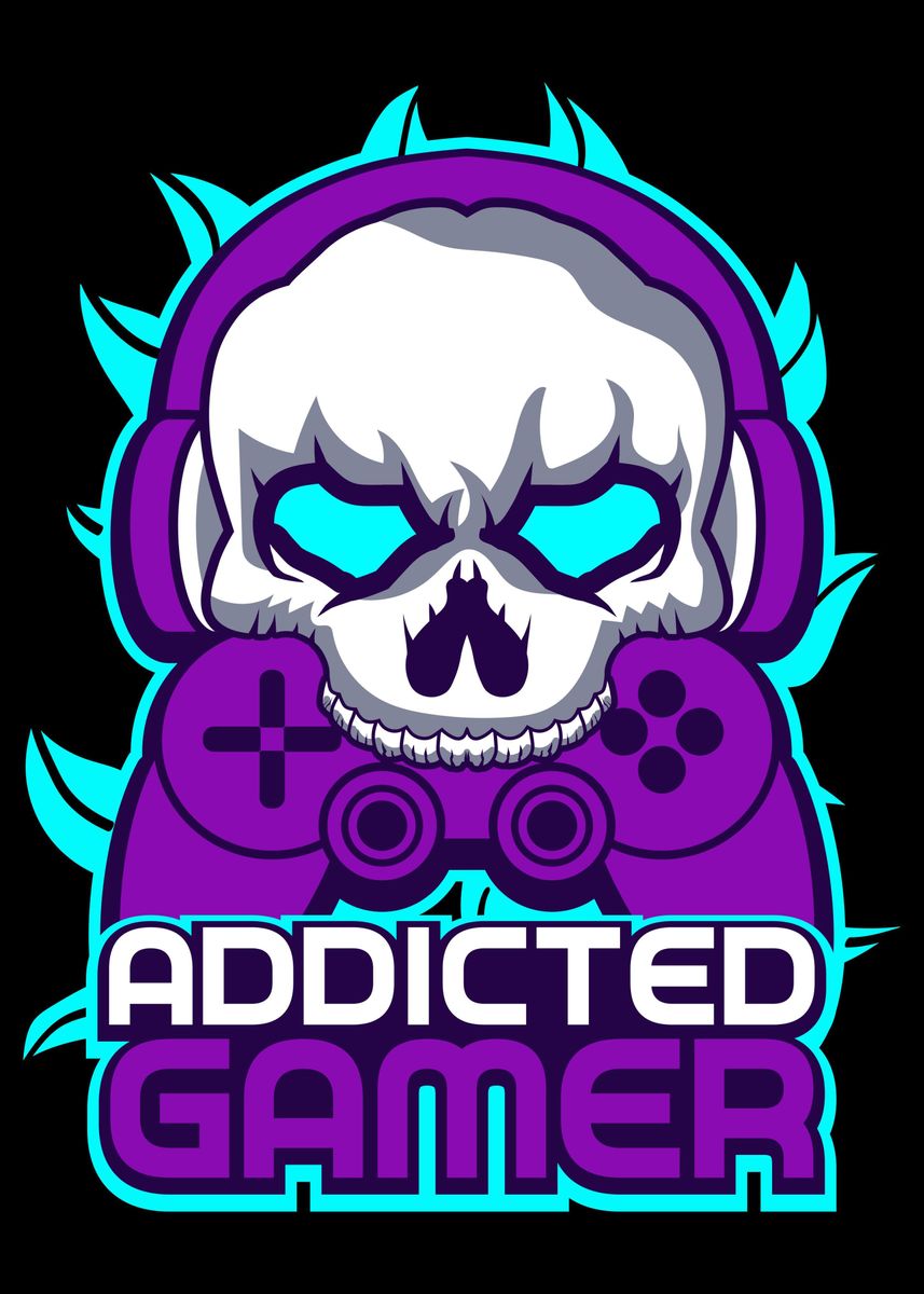 'Addicted Gamer Gaming' Poster, picture, metal print, paint by QQnicorn ...
