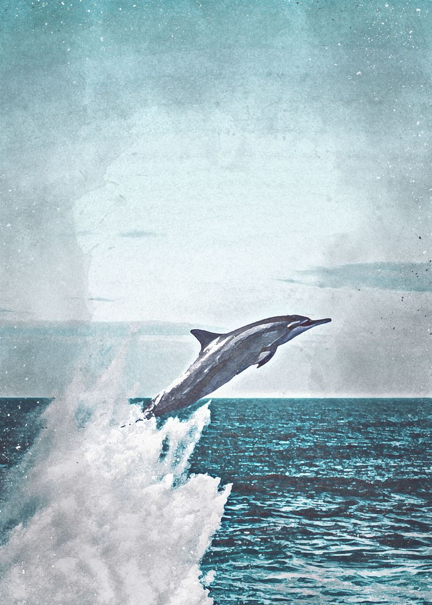 'nature dolphin ocean' Poster by Hana Studio | Displate