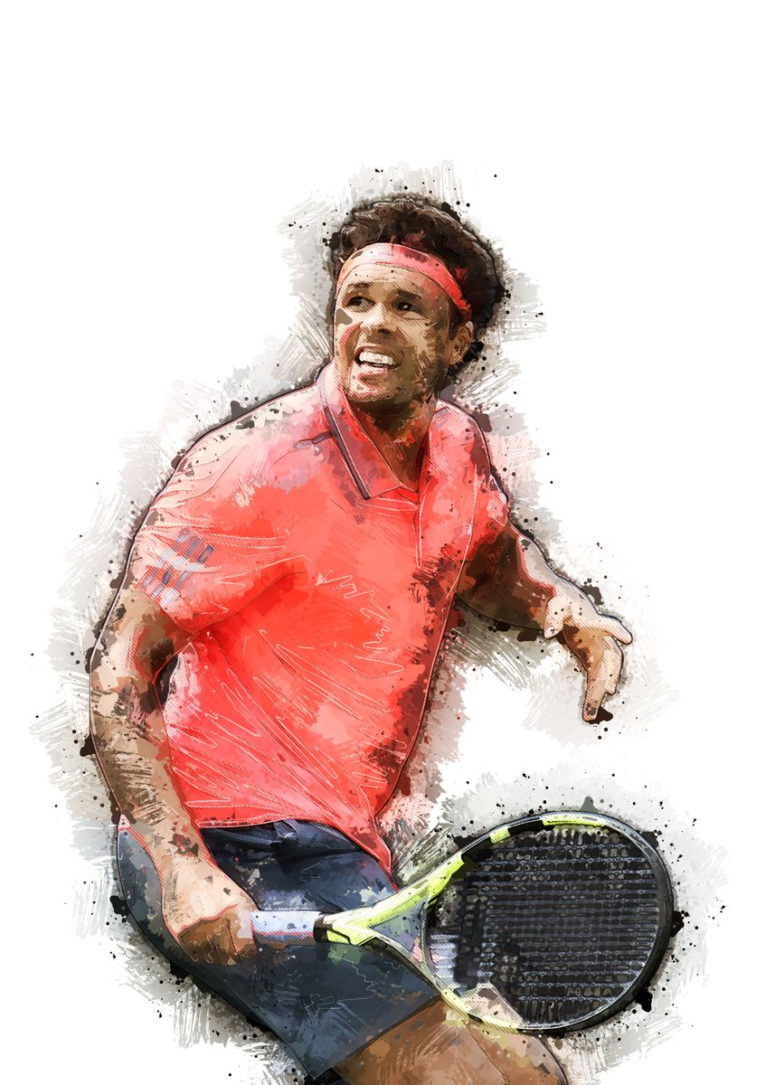 'Jo Wilfried Tsonga' Poster, picture, metal print, paint by VEC Group ...