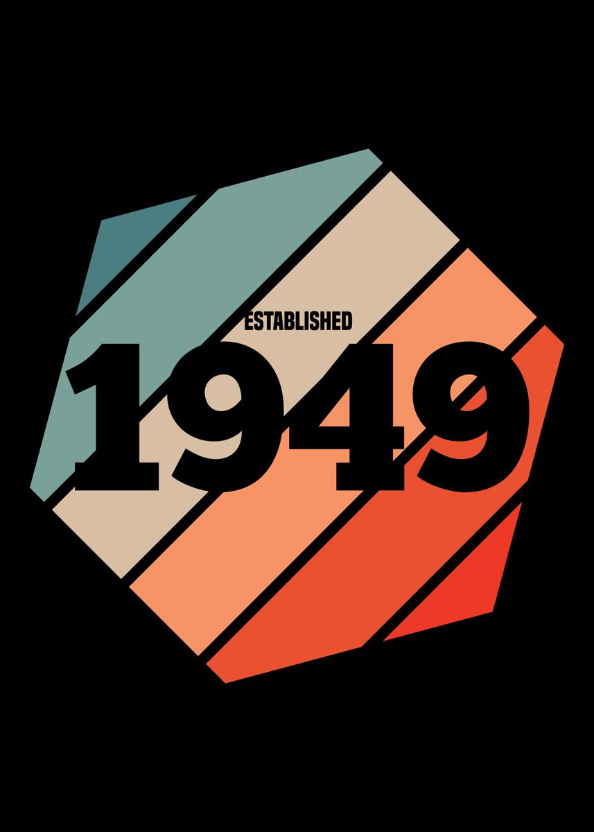 'Established 1949' Poster, picture, metal print, paint by royalsigns ...