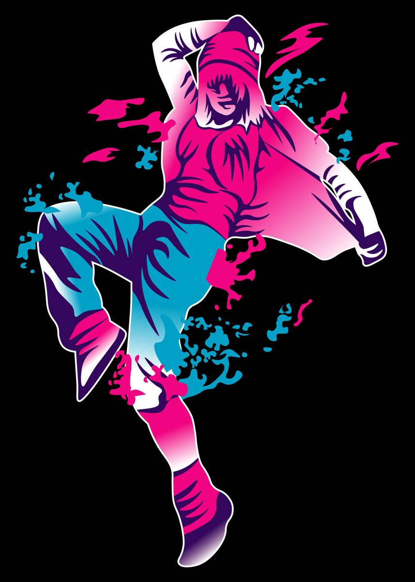 'Breakdance Bgirl Graffiti' Poster, picture, metal print, paint by ...