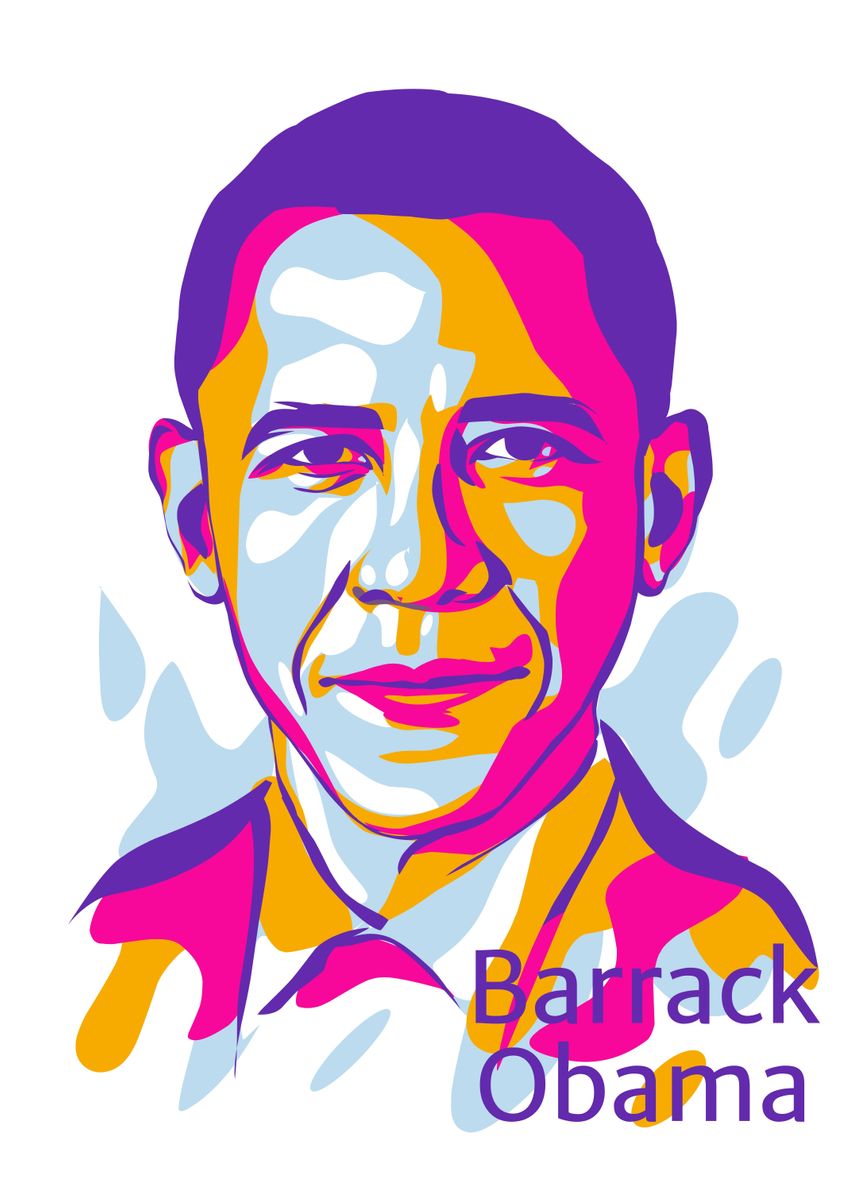 'Barrack Obama' Poster, picture, metal print, paint by Emily | Displate