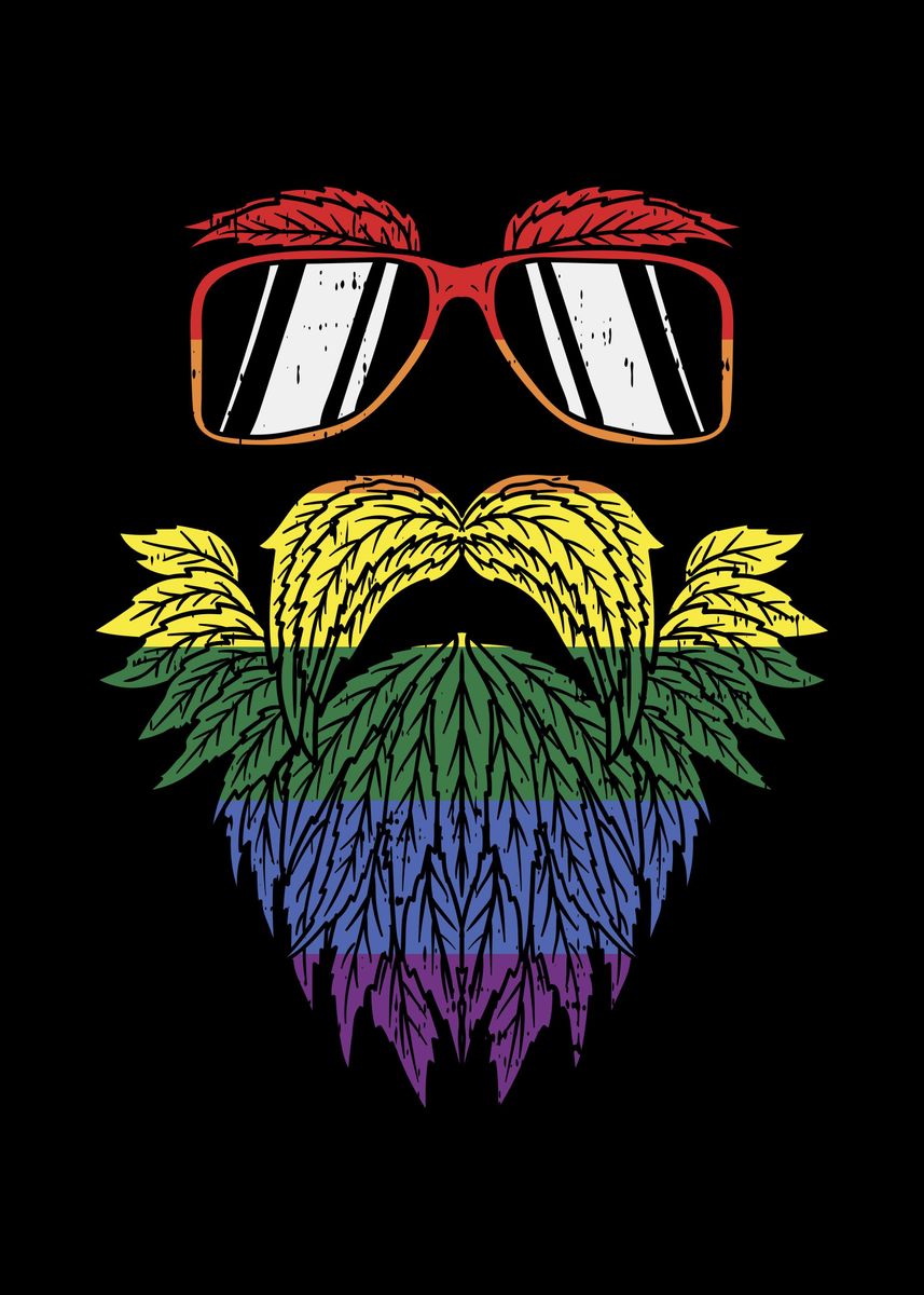 'Weed Beard LGBT Pride' Poster, picture, metal print, paint by ...