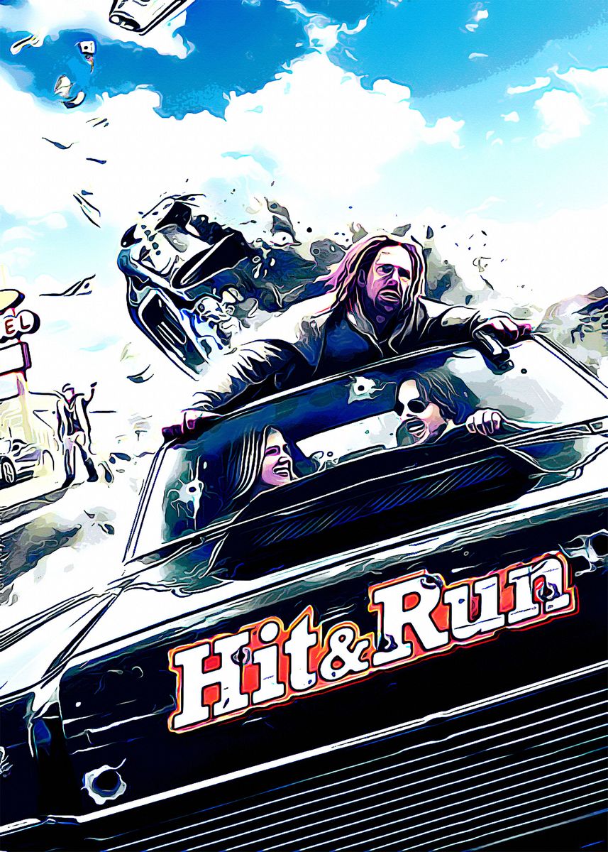 'Hit Run 1' Poster, picture, metal print, paint by Kaye Luca | Displate