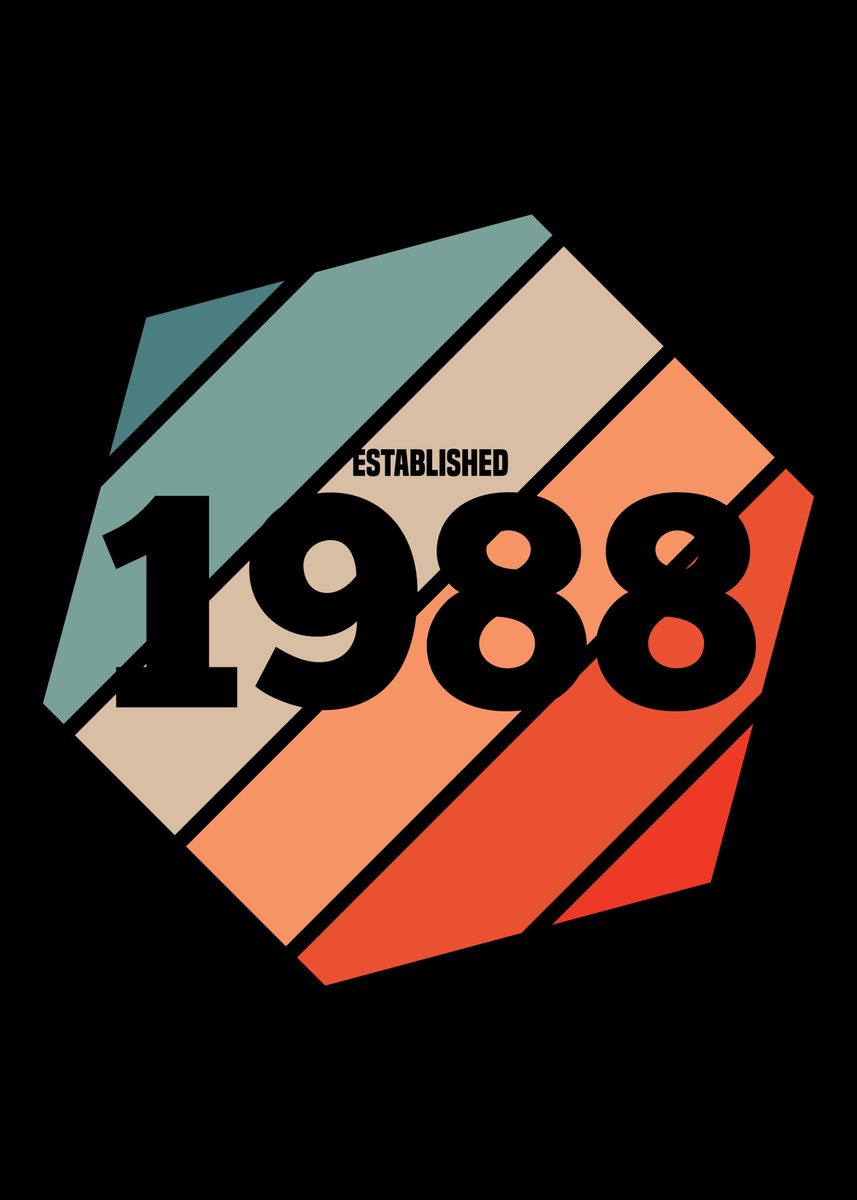 'Established 1988' Poster, picture, metal print, paint by royalsigns ...