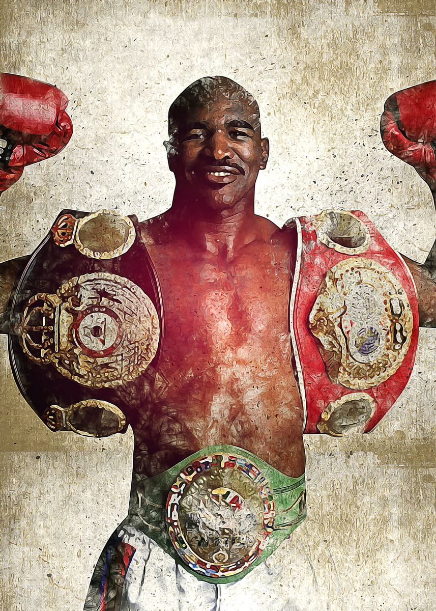 'Evander Holyfield' Poster, picture, metal print, paint by Defi Saul ...