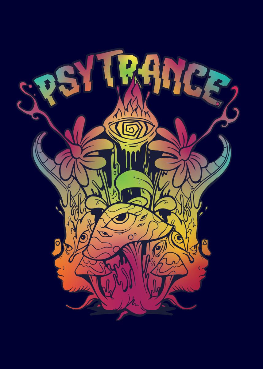 'Psytrance ' Poster, picture, metal print, paint by StonerPlates | Displate