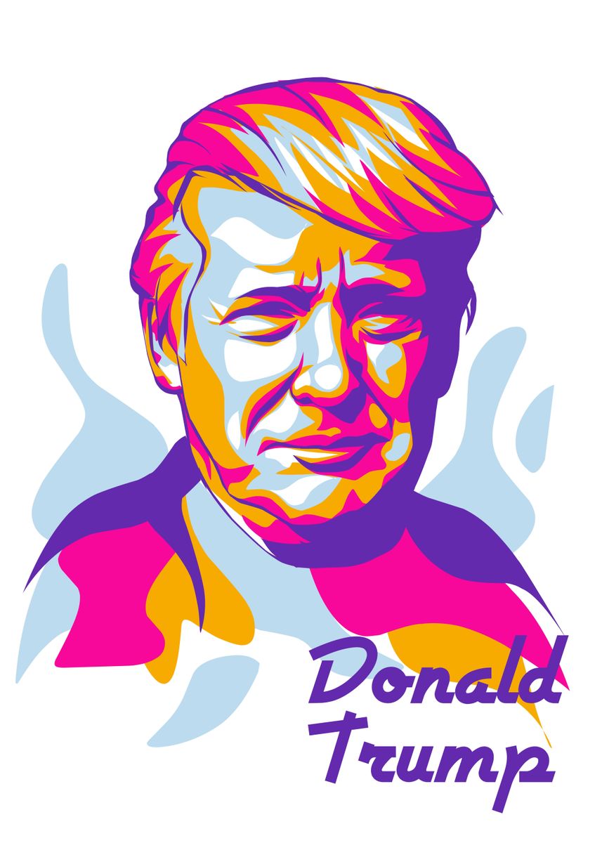 'Donald Trump ' Poster, picture, metal print, paint by Emily | Displate