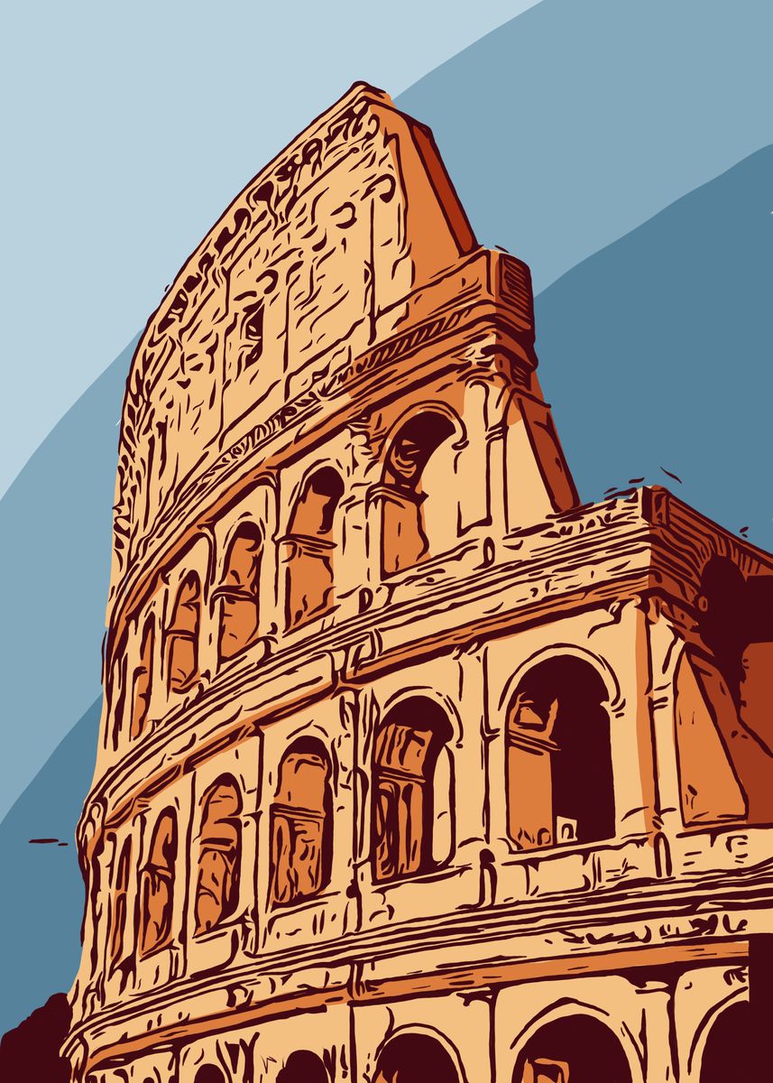 'Colosseum Illustration ' Poster, picture, metal print, paint by ...