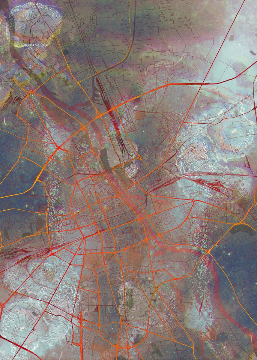 'Warsaw Street Map' Poster by Dany | Displate